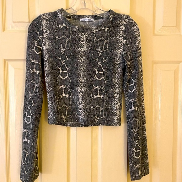 Zara | Tops | Zara Cropped Snakeskin Top | Poshmark